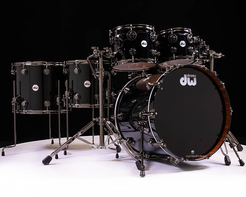 DW Collector's Series 7pc Maple/Mahogany Kit - Piano Black | Reverb