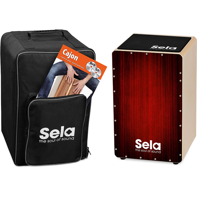Sela SE 128 EN Varios Red Cajon Set + bag, pad, book (ENG) | Reverb