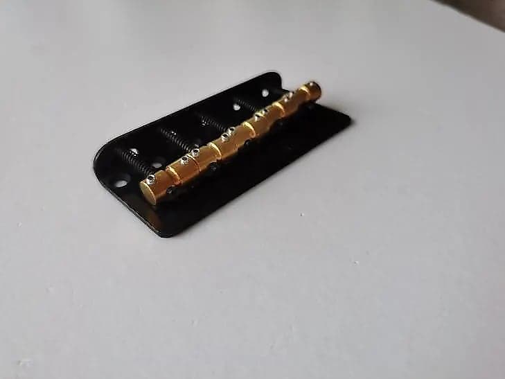 Wilkinson WBBC-5 Black 5 String Bass Guitar Bridge with Brass | Reverb