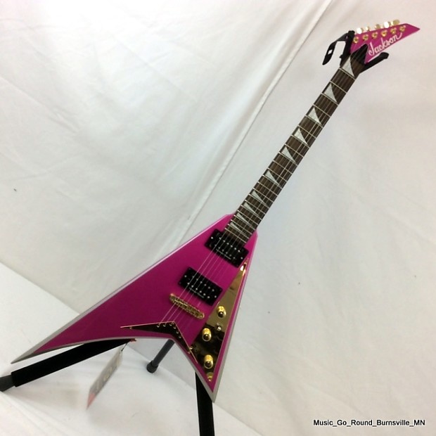 Jackson RR5 Pink Metallic Rhoads with original hard shell | Reverb