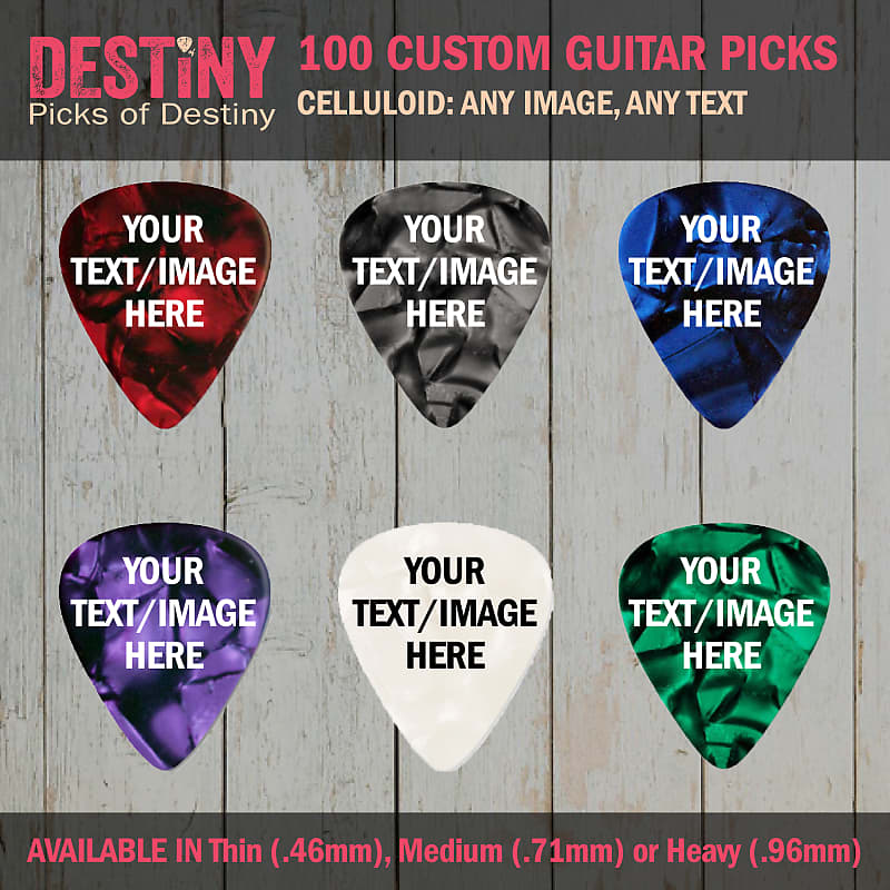 100 Custom Guitar Picks - Customize with your own photo or | Reverb