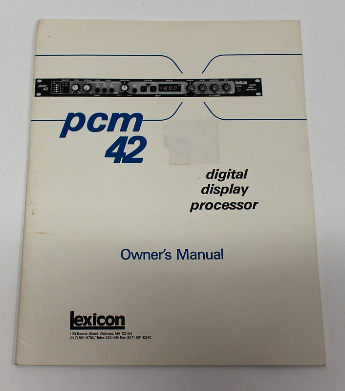 Lexicon PCM 42 Digital Display Processor Owners Manual | Reverb