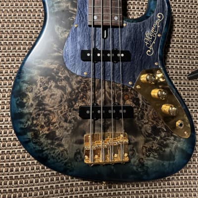 Momose Deep Ocean Blue Burst Bass Guitar 30th Anniversary | Reverb