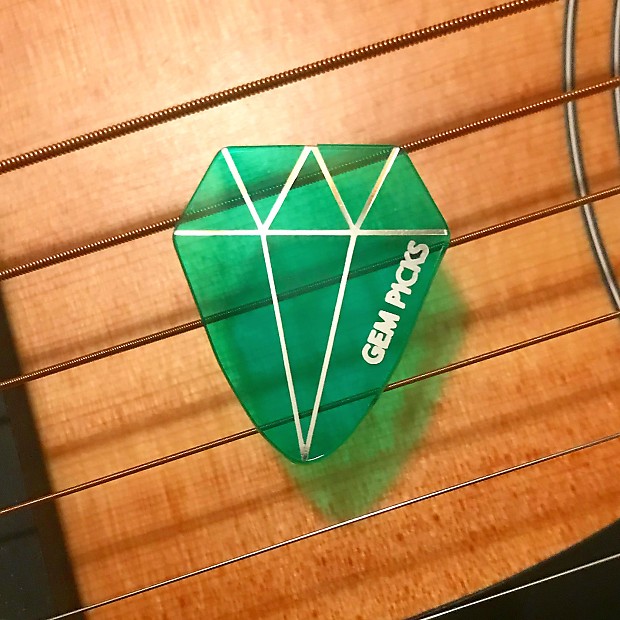 Gem Picks - Diamond - 0.76mm - Emerald - 4 Pack | Reverb