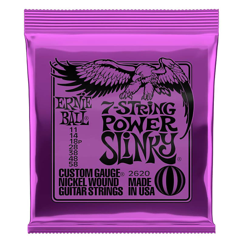 Ernie Ball Power Slinky 7-String Electric Guitar Strings | | Reverb
