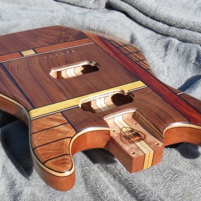 Babik Custom HH Stratocaster shaped body, Walnut, Mahogany, | Reverb