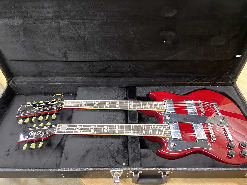Cozart Left Handed Double Neck Electric Guitar Red | Reverb