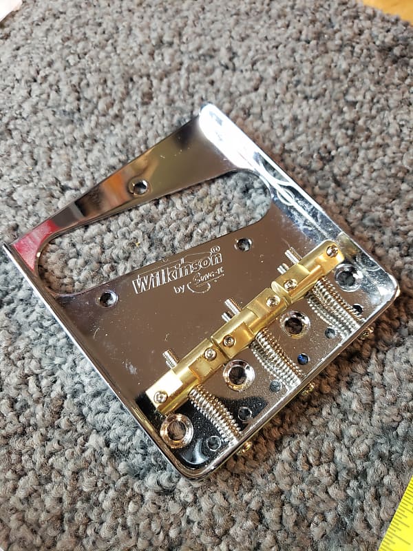 Wilkinson Telecaster Bridge Chrome Brass Top Load Or String | Reverb
