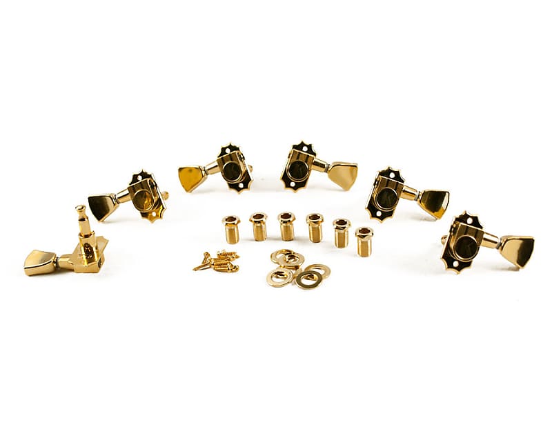 Kluson Revolution Tuners - 3x3 Metal keystone button - Gold | Reverb