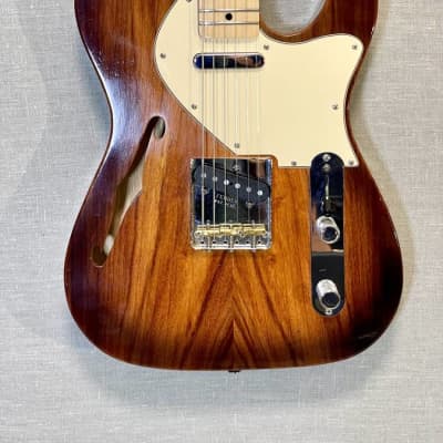 Thinline Telecaster loaded body only, African Padauk, Swamp | Reverb