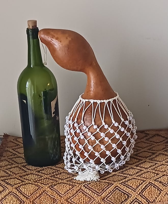West African-style netted gourd rattle (axatse): medium-large | Reverb