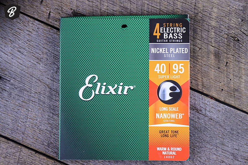 Elixir 14002 NANOWEB Electric Bass Guitar Strings 40-95 Long | Reverb