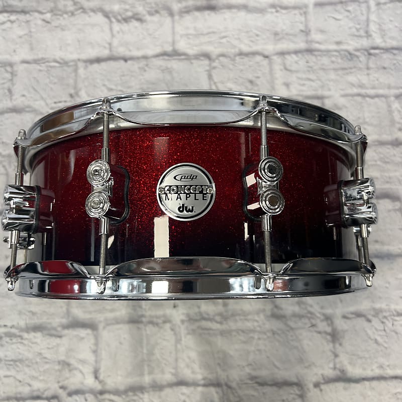 PDP 14 Concept Maple Red Sparkle Snare | Reverb