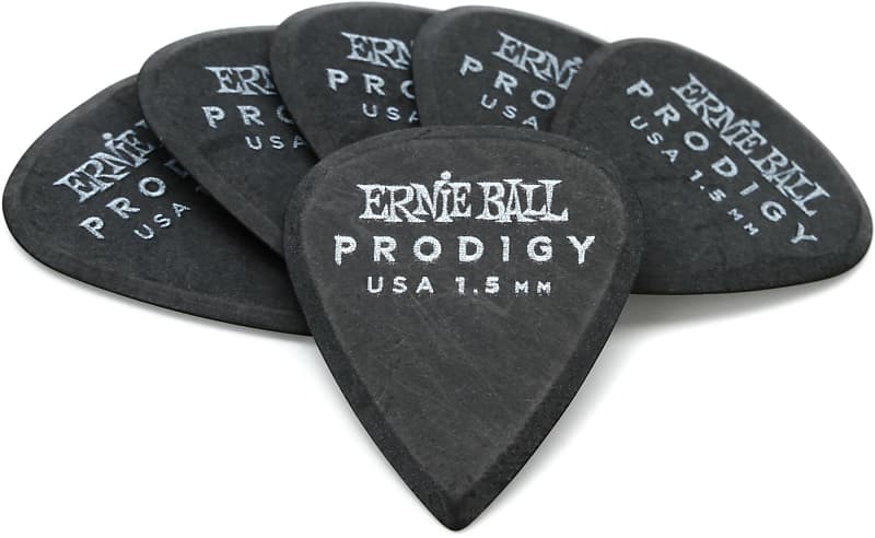 Ernie Ball Prodigy Guitar Picks 1.5 mm Black Standard 6-Pack | Reverb