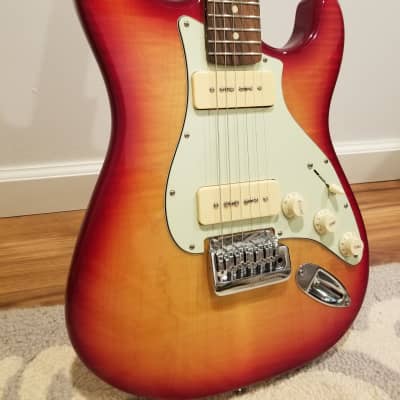 Custom Warmoth Stratocaster Cherry Sunburst P-90s | Reverb
