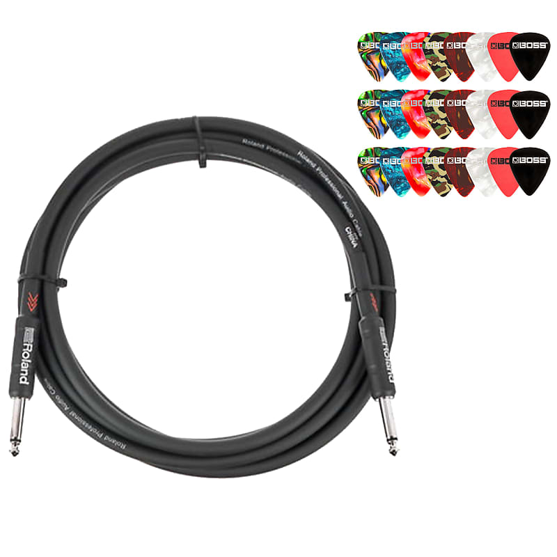 Roland 20-Foot Instrument Cable, Straight-Straight, Black | Reverb