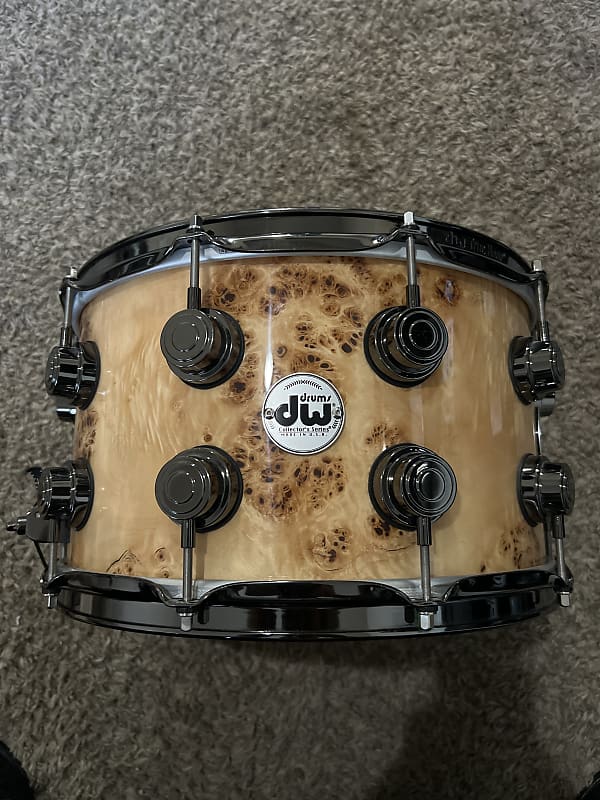 DW Collectors Series Exotic Mapa Burl Snare 8x14 | Reverb