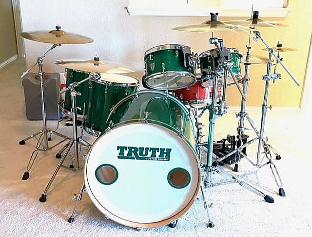 Truth Custom Drums 6 pc Green Sparkle | Reverb