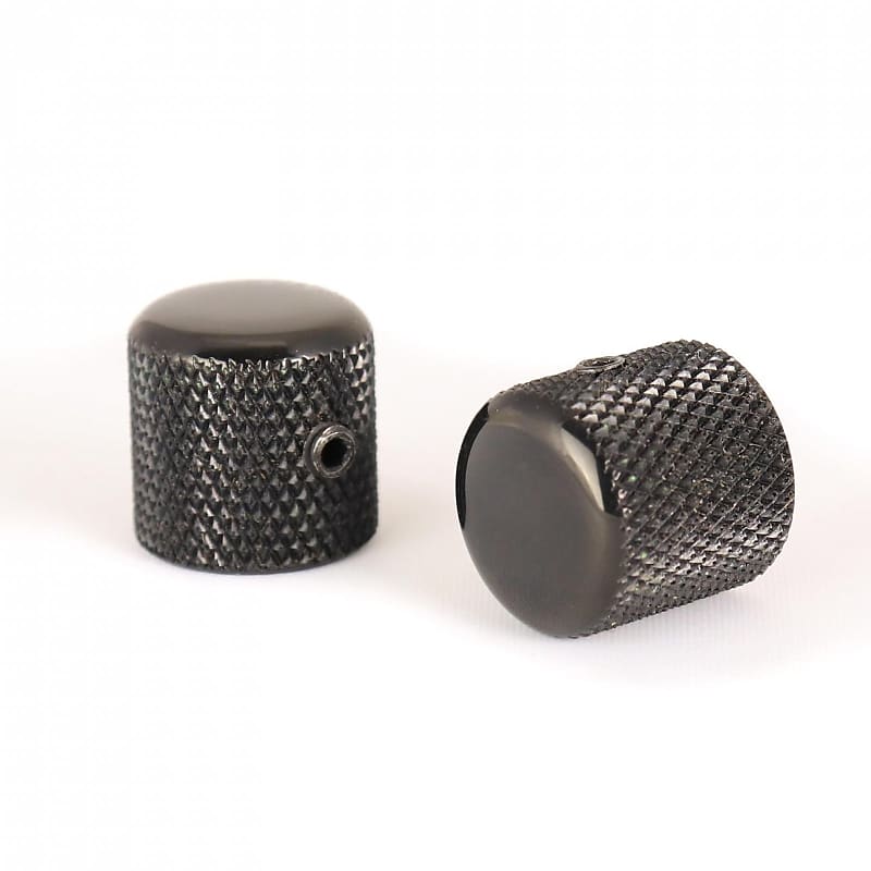 MannMade USA Medium Knurled Dome Top Knob - Black Chrome - | Reverb