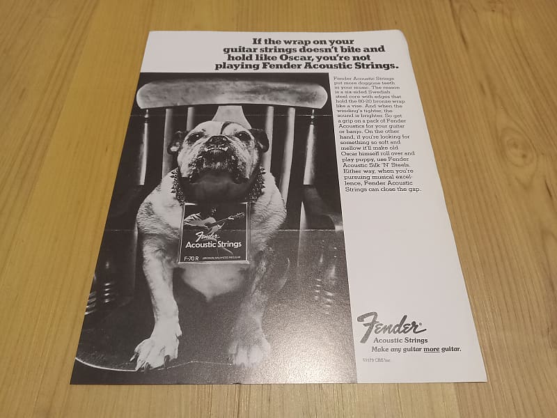 Vintage 1979 Fender Acoustic Guitar Strings Flyer! Rare, | Reverb