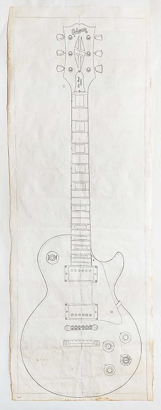 Full Scale Drawing of 1972 Les Paul Custom with owner's | Reverb