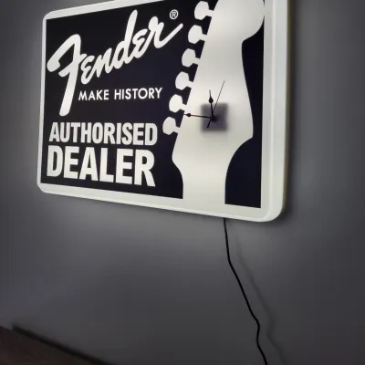Fender Authorised Dealer Light Up Clock Large Format Killer | Reverb