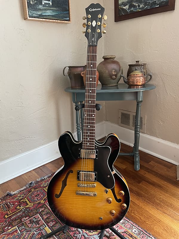 Epiphone Custom Shop Dot Deluxe 2011 Sunburst | Reverb