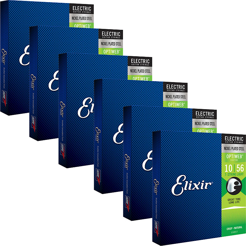 6 Sets of Elixir 19057 OPTIWEB Coating Electric Guitar | Reverb