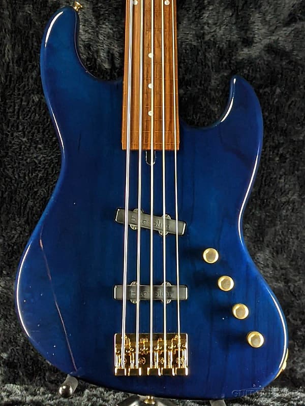 Moon JJ-5 FL -Transparent Blue-【1994/USED】【Fretless】【Made in | Reverb