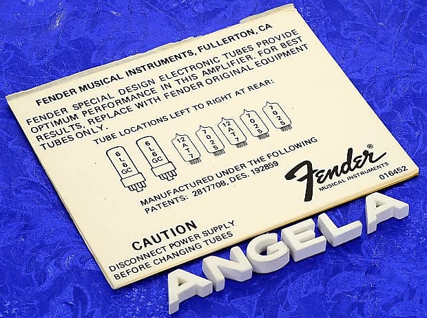 Fender Tube Chart #4 N.O.S. 6L6GC, 6L6GC, 12AT7, 7025, 12AT7, | Reverb