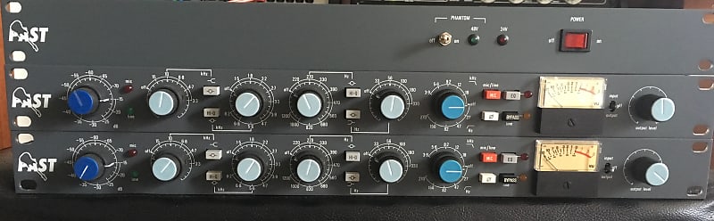 Pair of Neve 31105 Mic Pre/EQ with power supply by PAST | Reverb