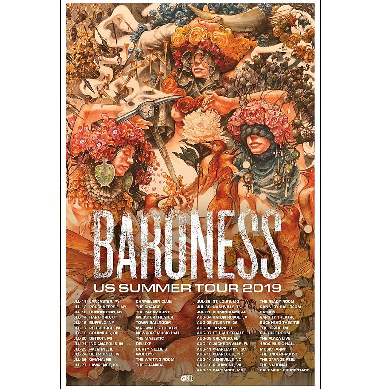 BARONESS Summer U.S. Tour 2019 Ltd Ed New RARE Poster! Slugde | Reverb