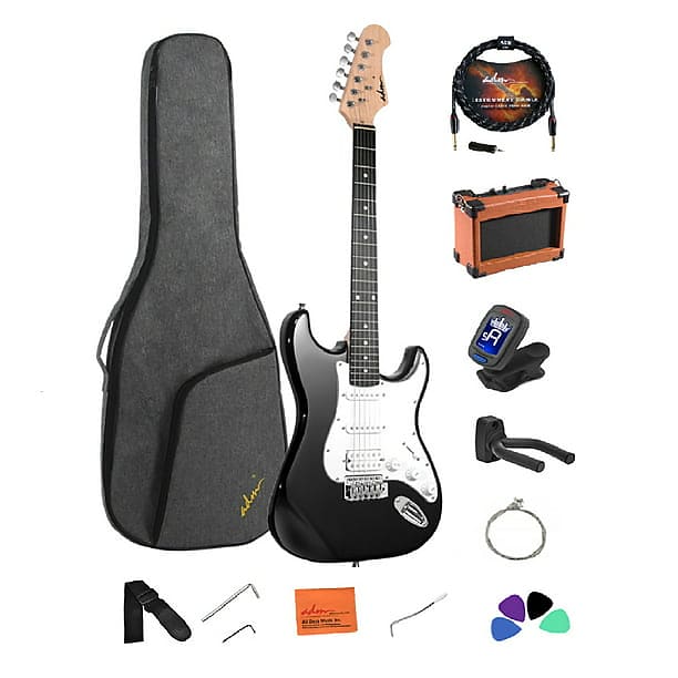 ADM Electric Guitar Solid-Wood Body 39" Beginner Kit with | Reverb