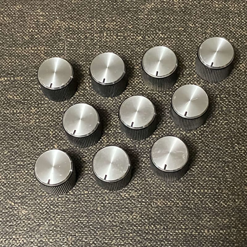 Vintage Anodized Aluminum Set of 10 Knobs 70's-80's - Black | Reverb