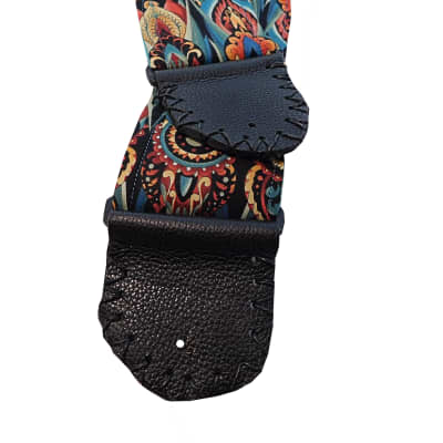 Coolstraps Custom Handmade Guitar Straps Aqua Copper Art Deco | Reverb