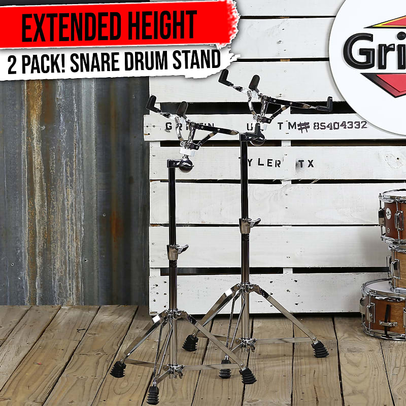 Concert Height Stand-Up Tall Snare Drum Stands (2 Set BUNDLE) | Reverb