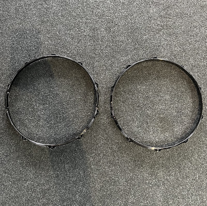 14" 10-Lug Die Cast Hoop Pair for Snare Drum - Black Nickel | Reverb