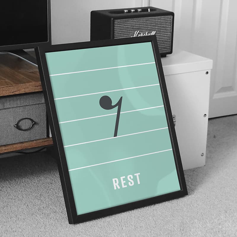 Note Rest Print - Eighth Note Art, Music Notes Poster, | Reverb UK