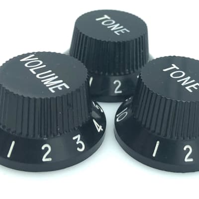 Stratocaster Style Knobs Set Black | Reverb