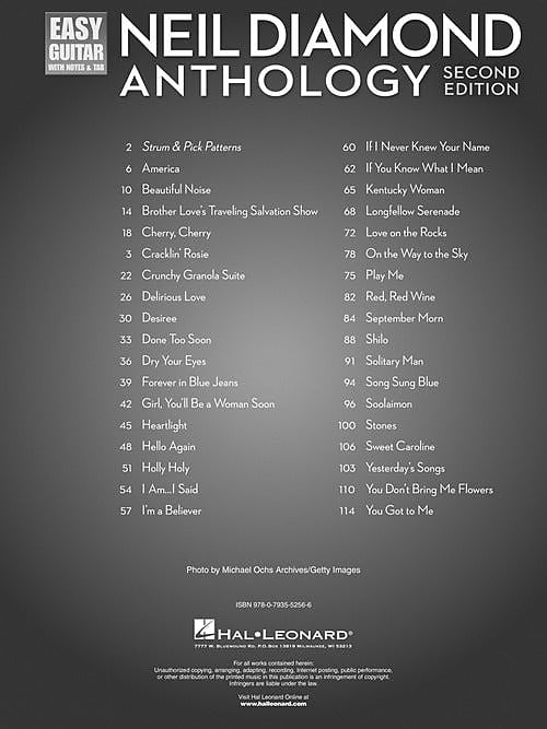 Neil Diamond Anthology Second Edition Easy Guitar | Reverb