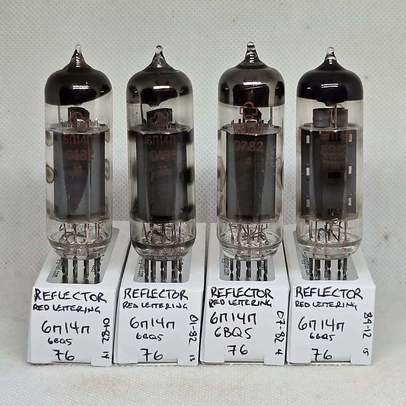 Reflector 6BQ5 Red Lettering Perfectly Matched Quad NOS EL84 | Reverb