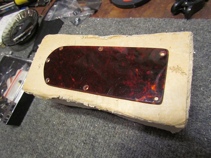 Tortoise Shell Control Cavity Cover Used Piece Celluloid | Reverb