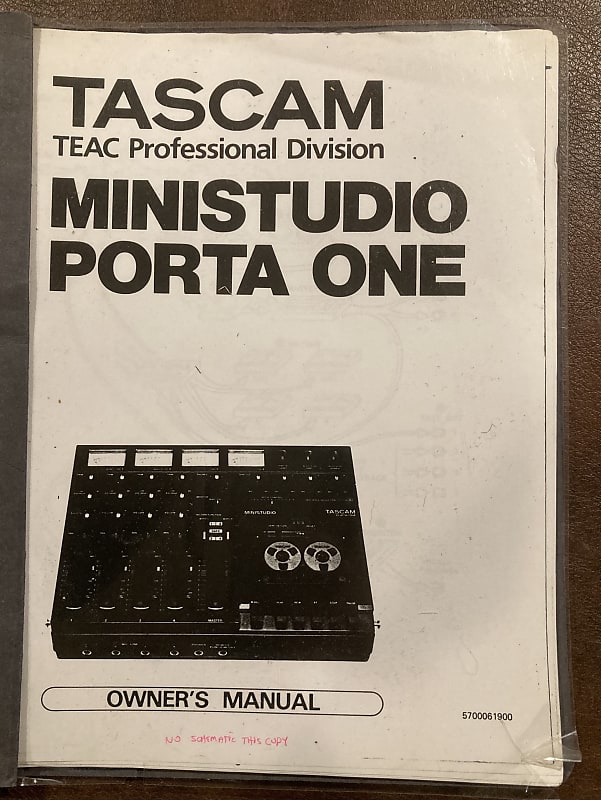 Tascam Ministudio Porta One- Manual only | Reverb