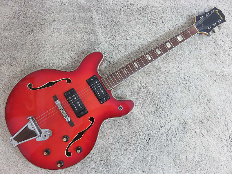 Vintage 1960s Epiphone Teisco Guitar 335 Shape 3 Pick Up | Reverb