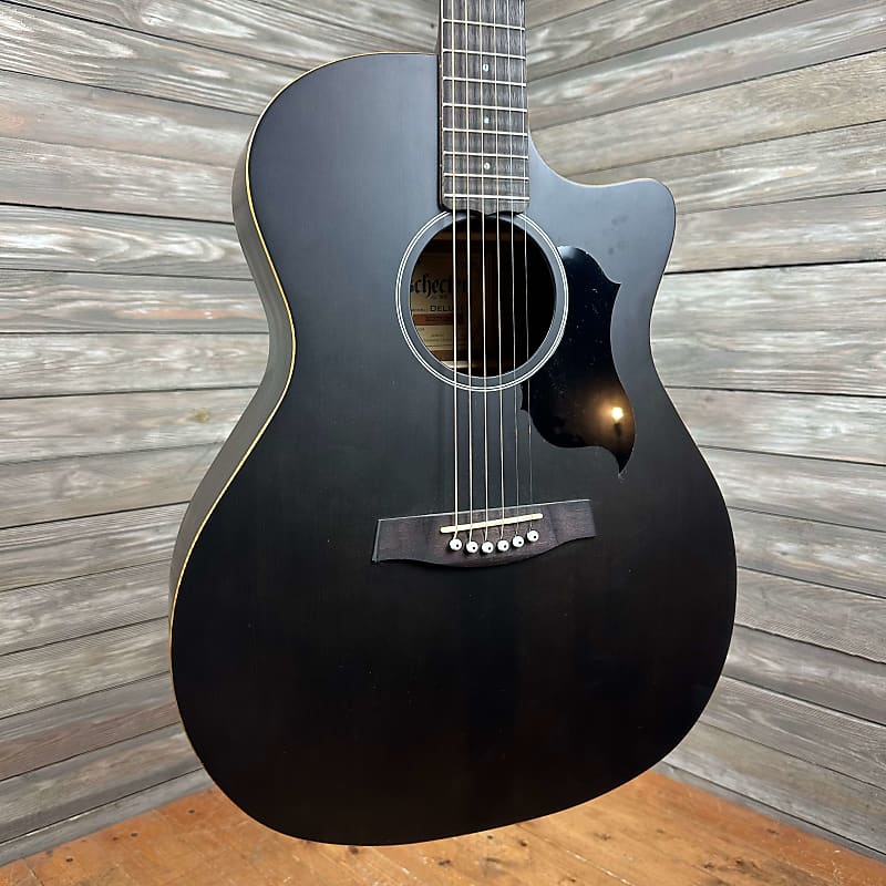 Schecter Deluxe Acoustic Guitar - Black Satin (1035-SR) | Reverb