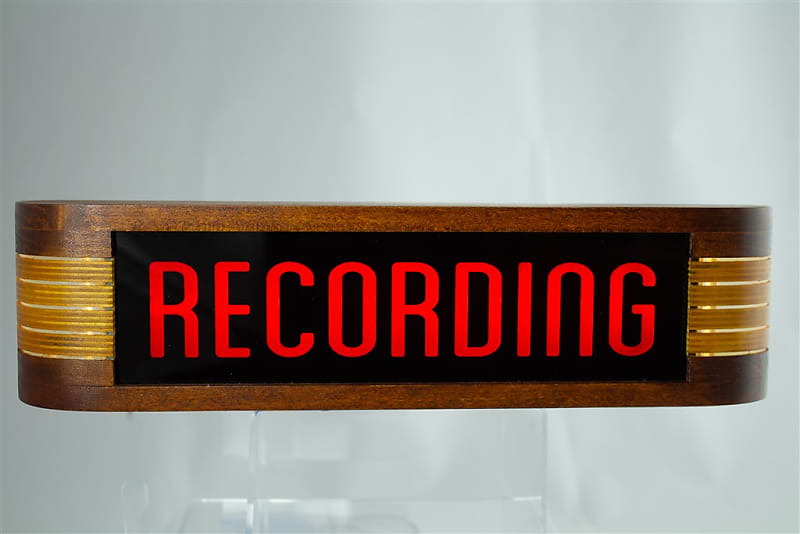 Studio Warning Sign, 14", "Recording", Red letters, | Reverb