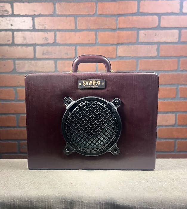SawBox Briefcase Portable Amplifier - Brown Leather | Reverb
