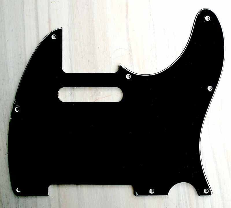 Pickguard Telecaster Black 3ply 8 holes | Reverb