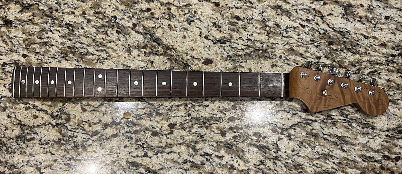 Warmoth Stratocaster Roasted Flame Maple Neck PLEK'D !! | Reverb