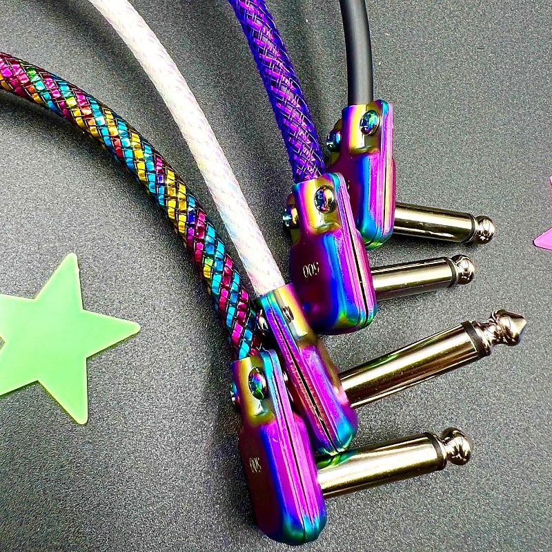 Set of 3 Rainbow Jack Patch Cables - Your Choice Cable | Reverb